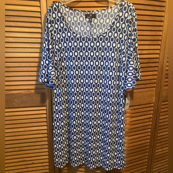 Ronni Nicole | Dresses | Ronni Nicole Blue White Striped Graphic ...